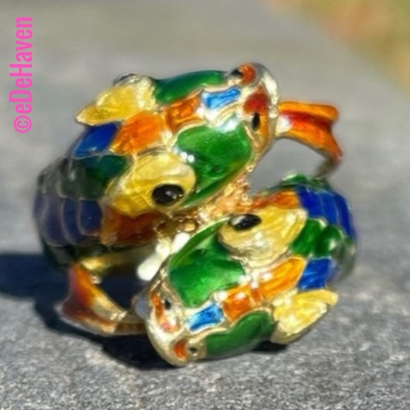 Jewelry | Rare 18k Art Deco Enamel Double Head Snake Ring | Poshmark